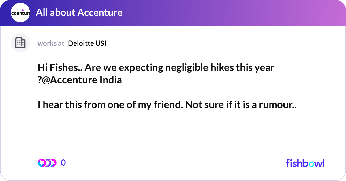 Hi Fishes.. Are we expecting negligible hikes this... | Fishbowl