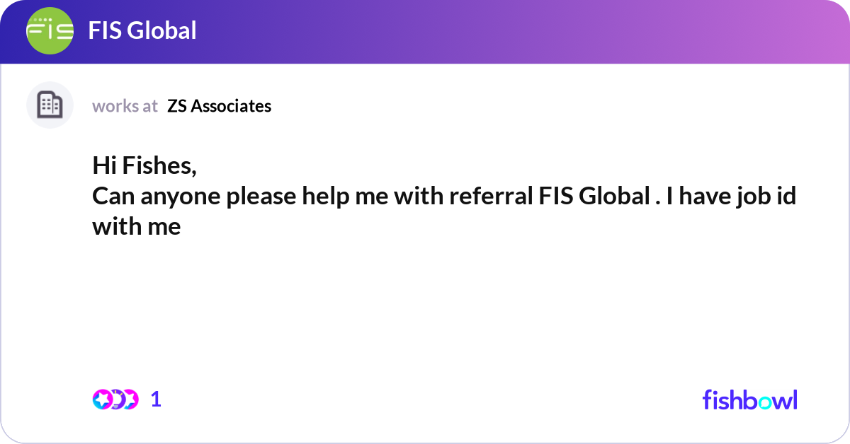 Hi Fishes, Can anyone please help me with referral... | Fishbowl