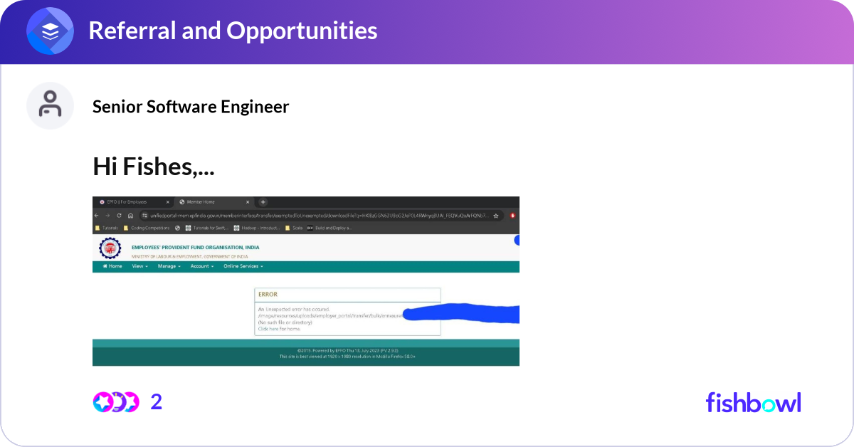 Hi Fishes, Getting below error while downloading a... | Fishbowl