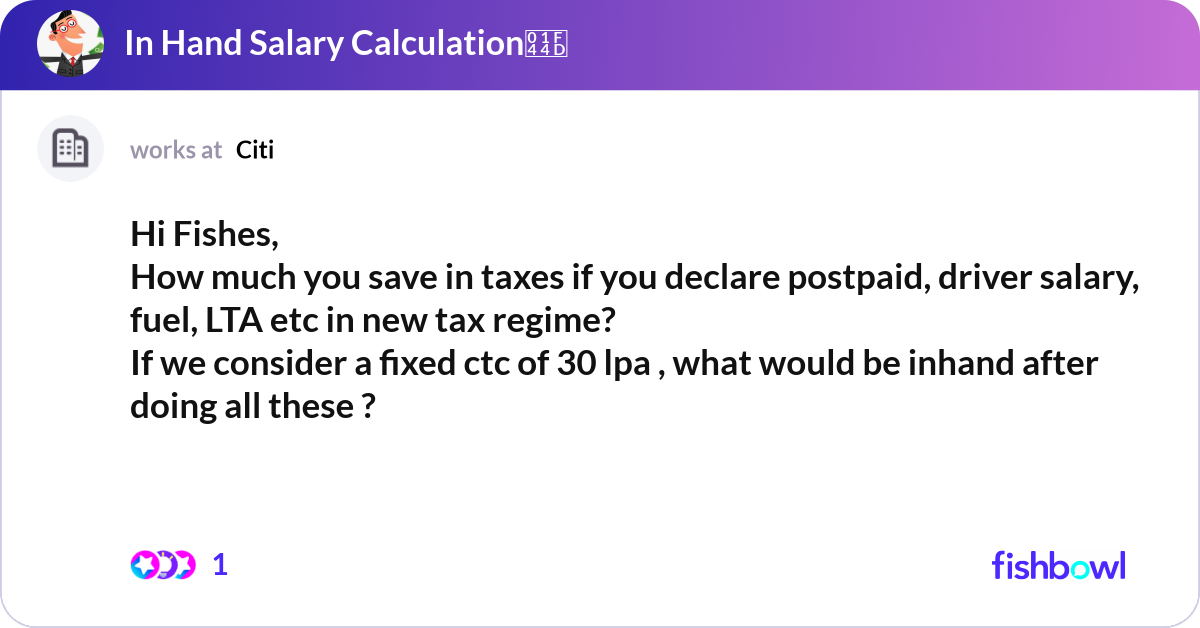Hi Fishes, How much you save in taxes if you decla... | Fishbowl