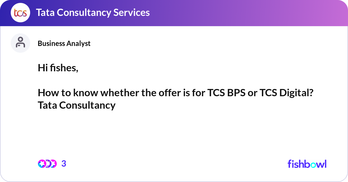 Hi fishes, How to know whether the offer is for T... | Fishbowl