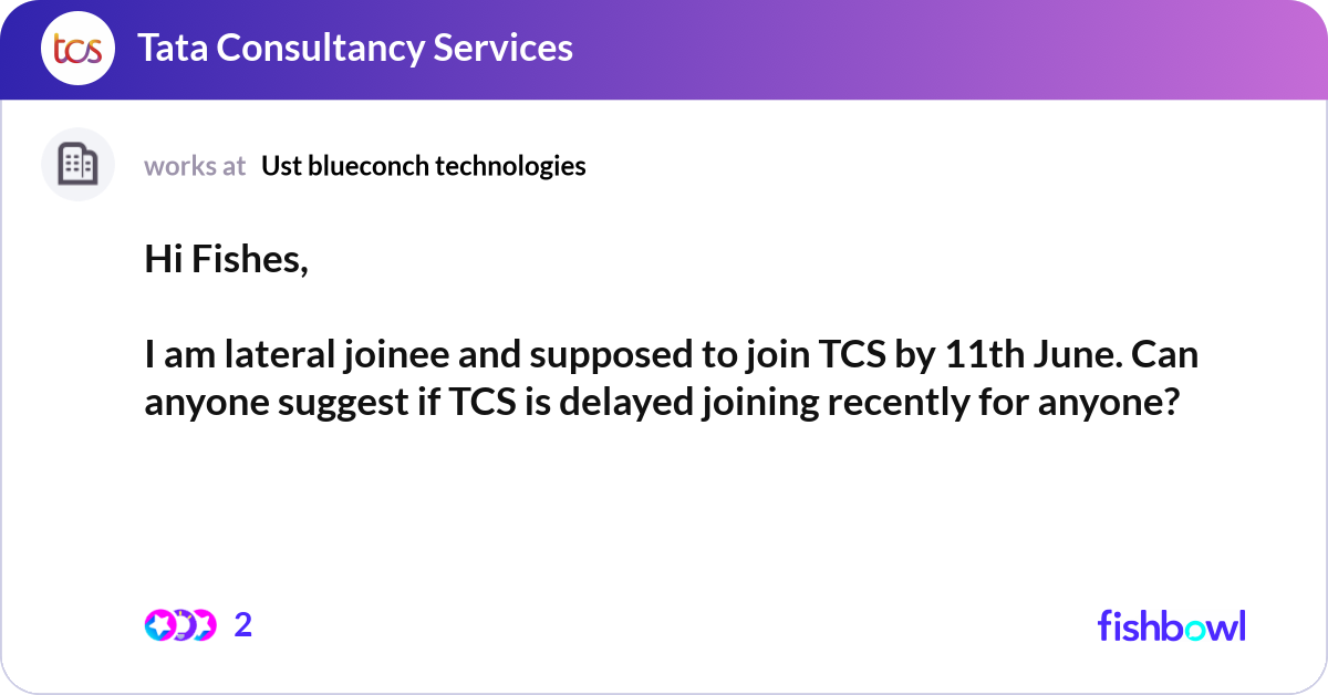 Hi Fishes, I am lateral joinee and supposed to jo... | Fishbowl