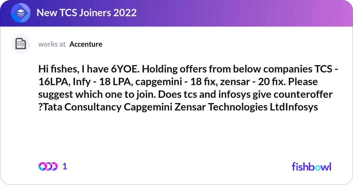 Hi fishes, I have 6YOE. Holding offers from below ... | Fishbowl