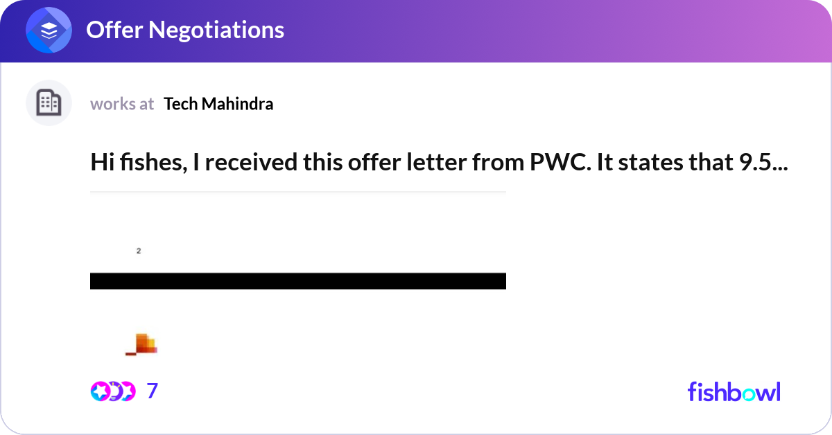 Hi fishes, I received this offer letter from PWC. ... | Fishbowl