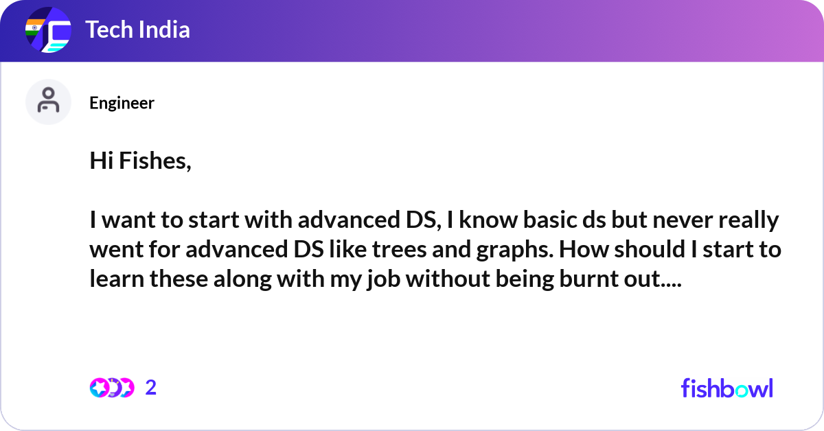 Hi Fishes, I want to start with advanced DS, I k... | Fishbowl