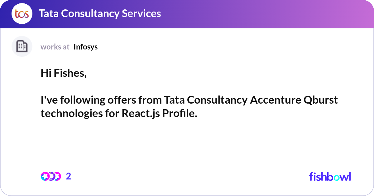 Hi Fishes, I've following offers from Tata Consu... | Fishbowl