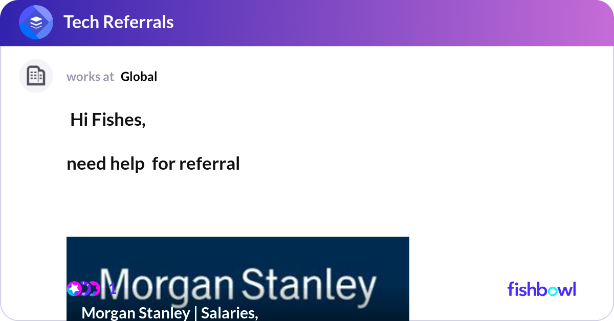 Hi Fishes, need help for referral yoe: 4 yrs ... | Fishbowl