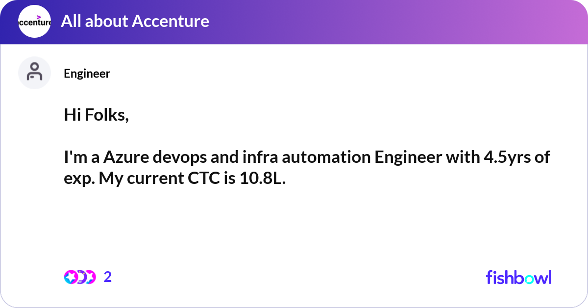 Hi Folks, I'm a Azure devops and infra automation... | Fishbowl