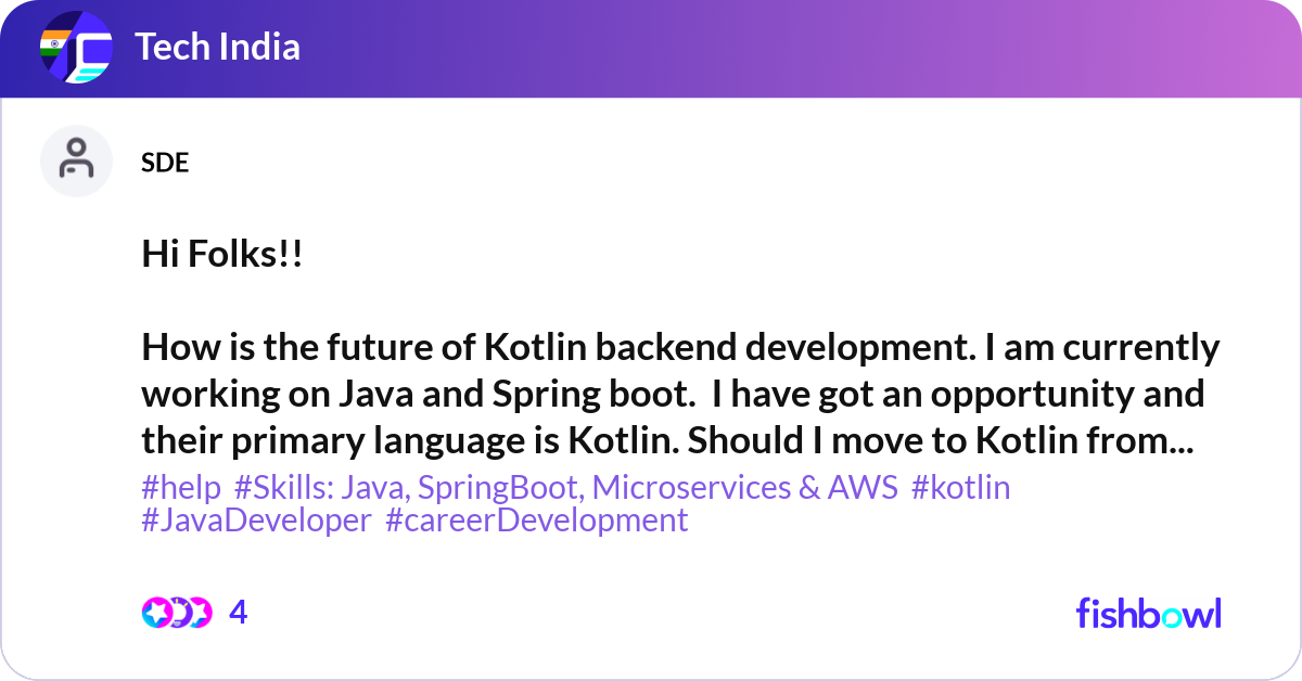 Hi Folks!! How is the future of Kotlin backend de... | Fishbowl