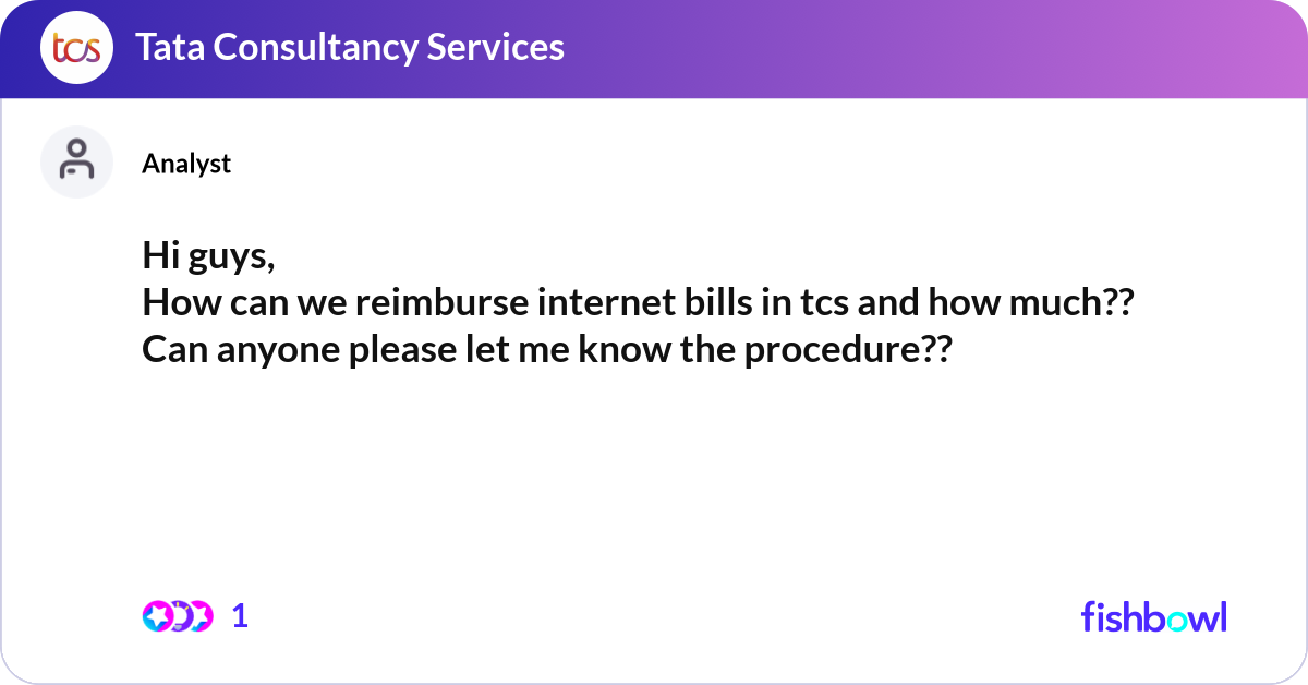 Hi guys, How can we reimburse internet bills in t... | Fishbowl