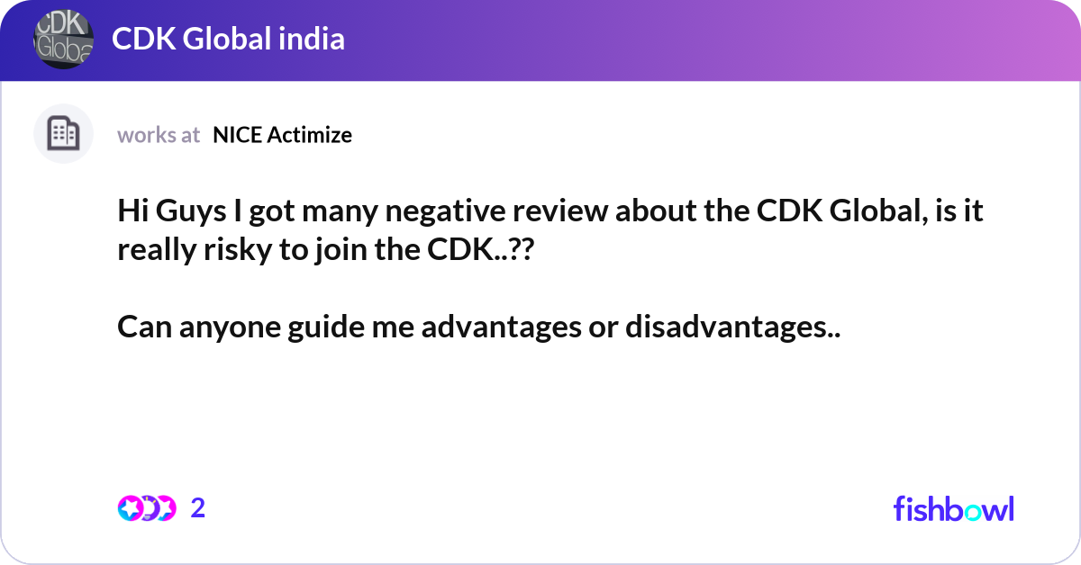 Hi Guys I got many negative review about the CDK G... | Fishbowl