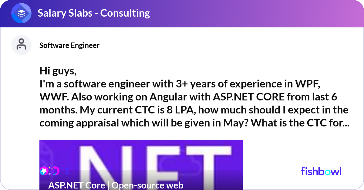 Hi guys, I'm a software engineer with 3+ years of ... | Fishbowl