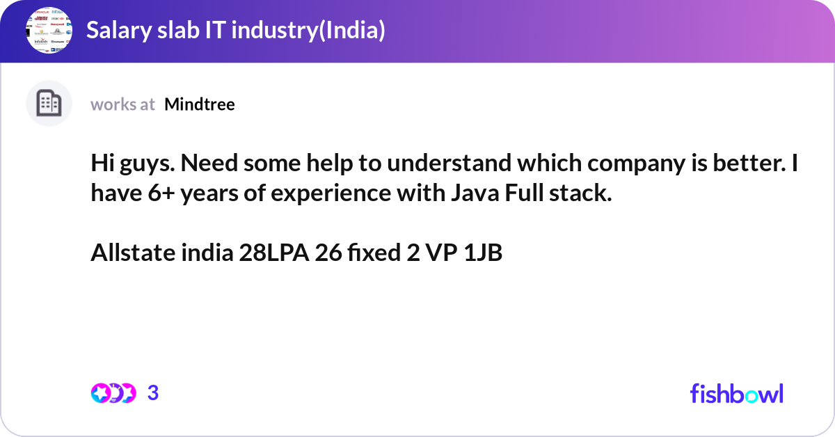 Hi guys. Need some help to understand which compan... | Fishbowl