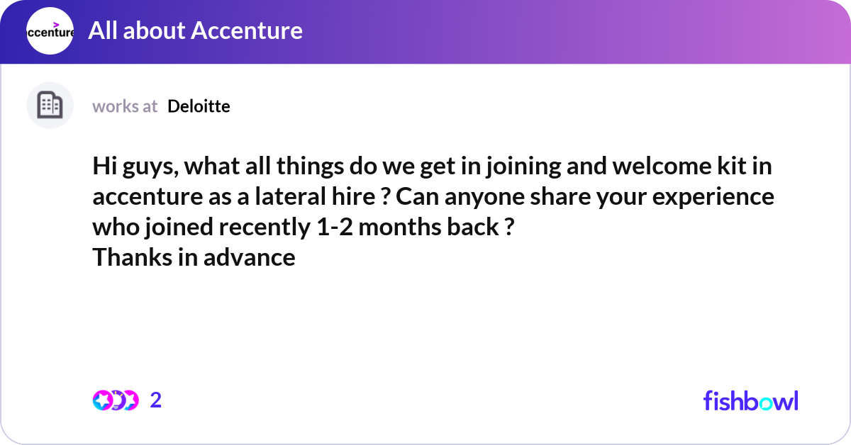 Hi guys, what all things do we get in joining and ... | Fishbowl