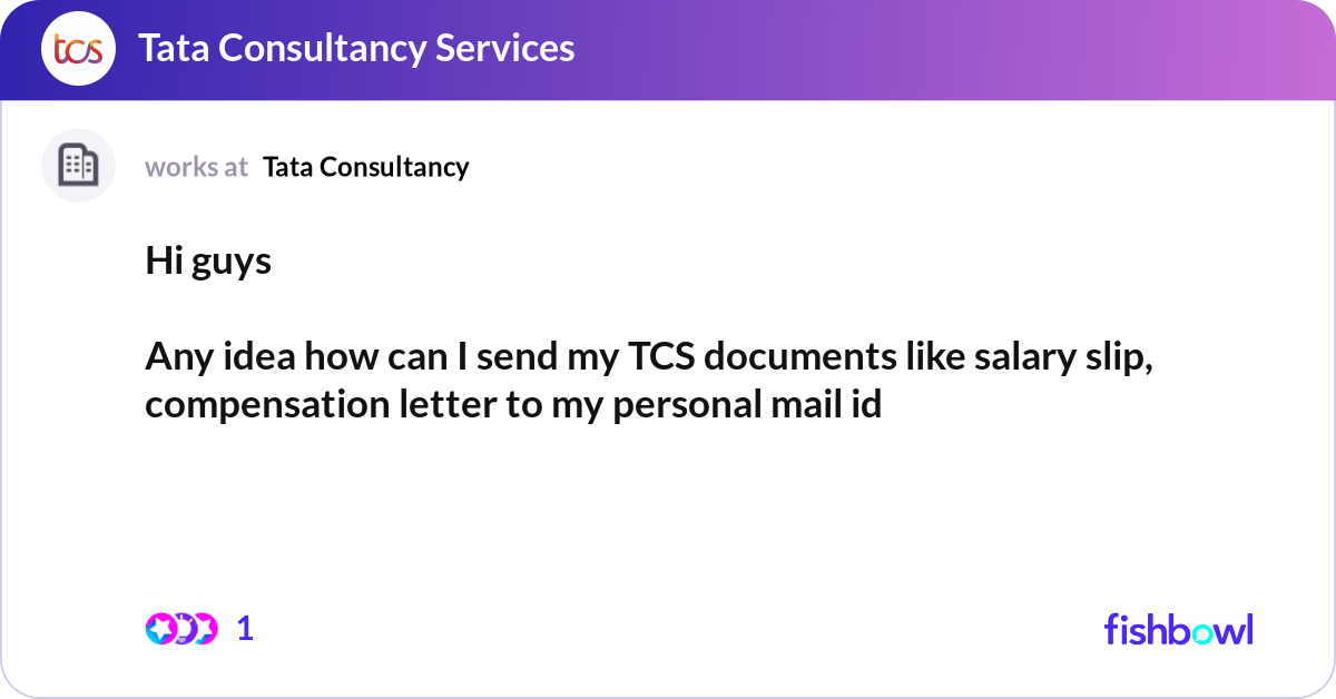 Hi guys Any idea how can I send my TCS documents ... | Fishbowl