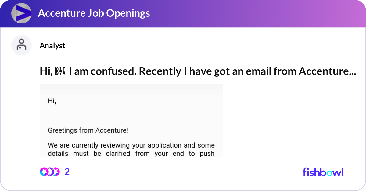 Hi, 🥺 I am confused. Recently I have got an email... | Fishbowl