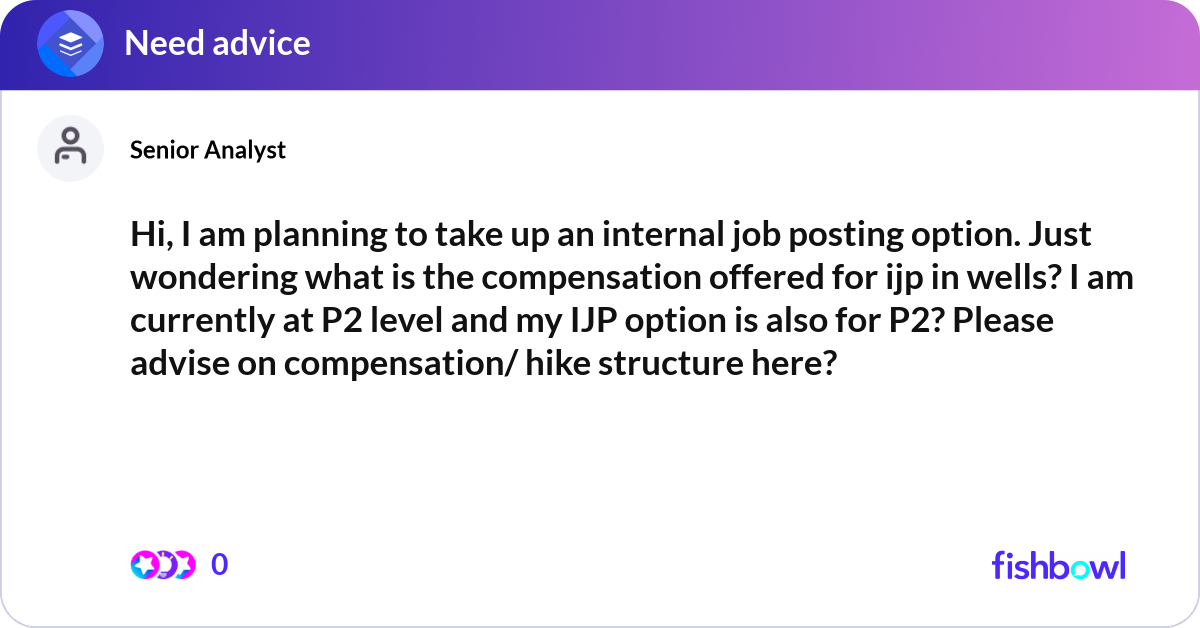 Hi, I am planning to take up an internal job posti... | Fishbowl