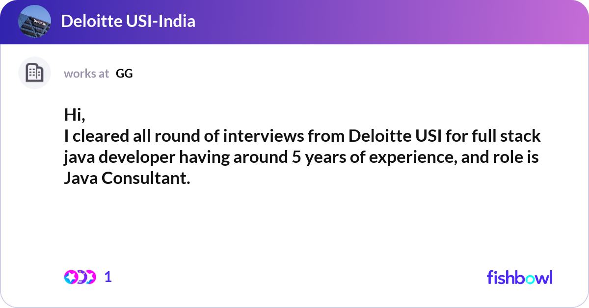 Hi, I cleared all round of interviews from Deloitt... | Fishbowl