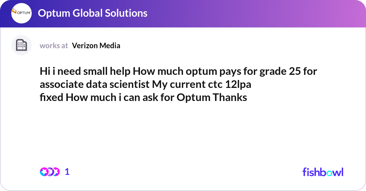 Hi i need small help How much optum pays for grade... | Fishbowl