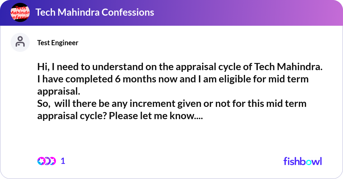 Hi, I need to understand on the appraisal cycle of... | Fishbowl