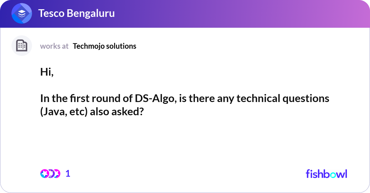 Hi, In the first round of DS-Algo, is there any ... | Fishbowl