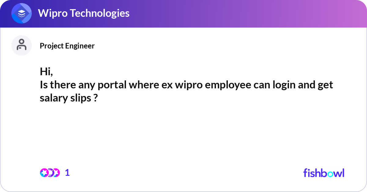 Hi, Is there any portal where ex wipro employee ca... | Fishbowl