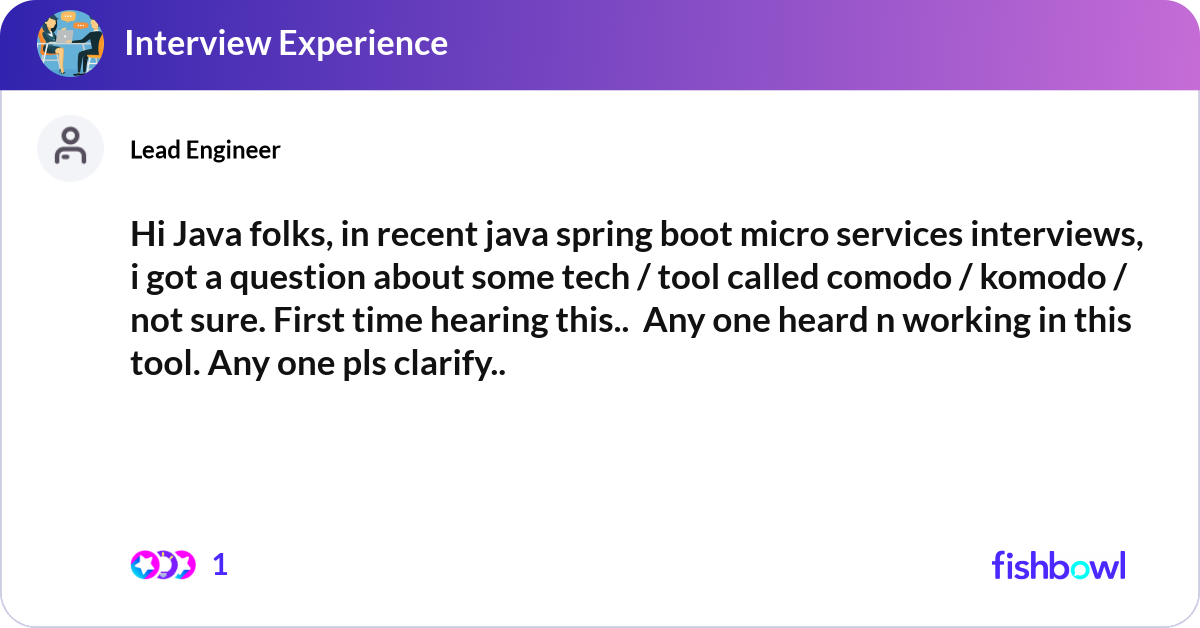 Hi Java folks, in recent java spring boot micro se... | Fishbowl