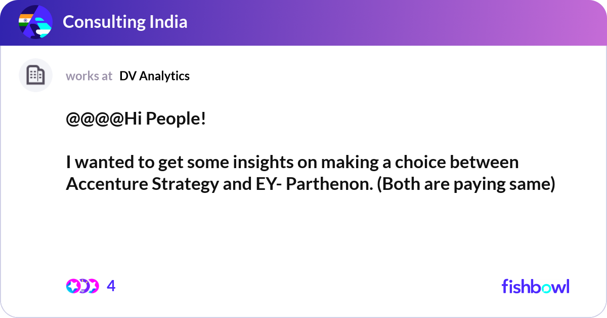 Hi People! I wanted to get some insights on m... | Fishbowl