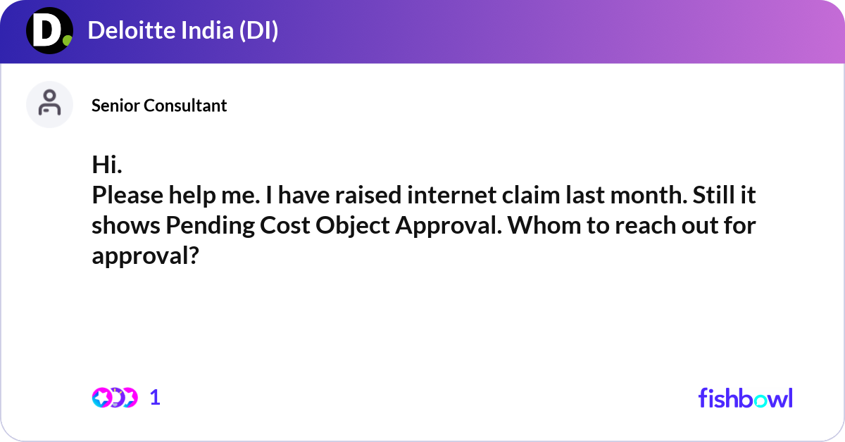 Hi. Please help me. I have raised internet claim l... | Fishbowl