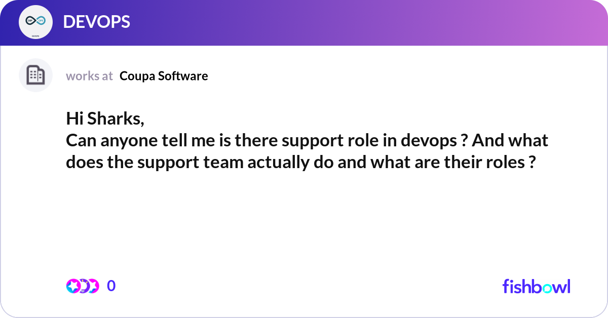 Hi Sharks, Can anyone tell me is there supp... | Fishbowl