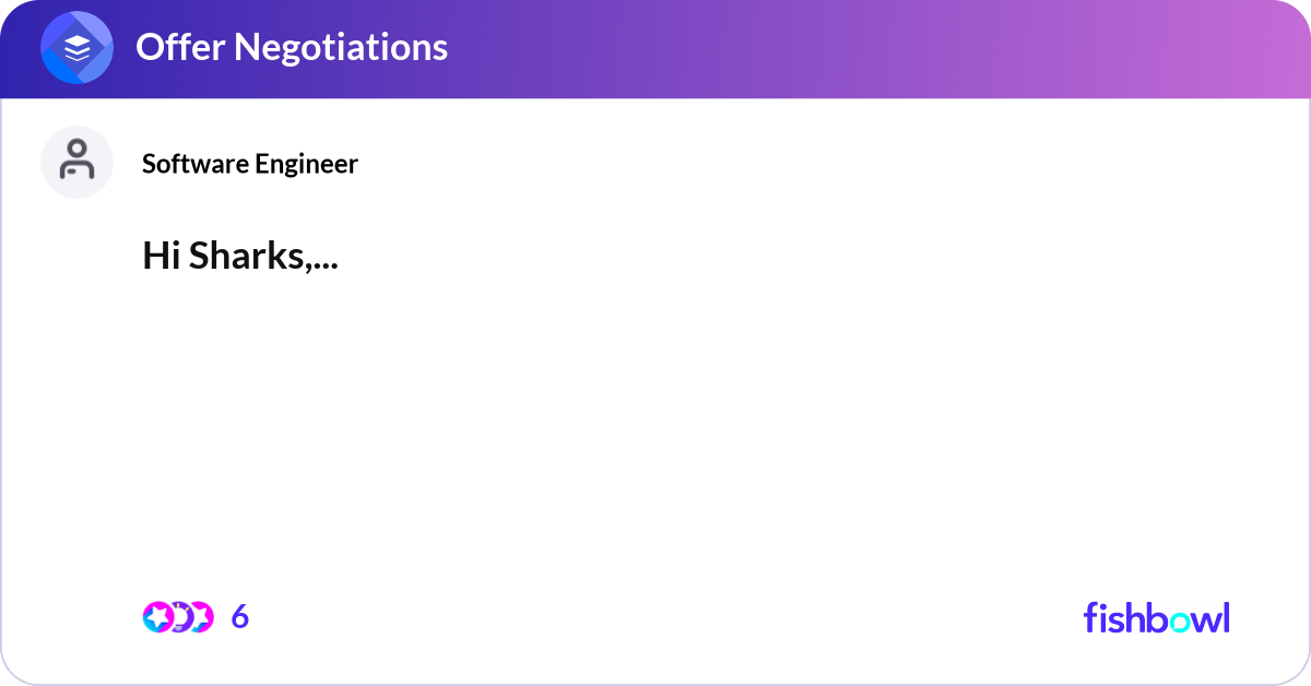 Hi Sharks, Please let me know what will be per mon... | Fishbowl
