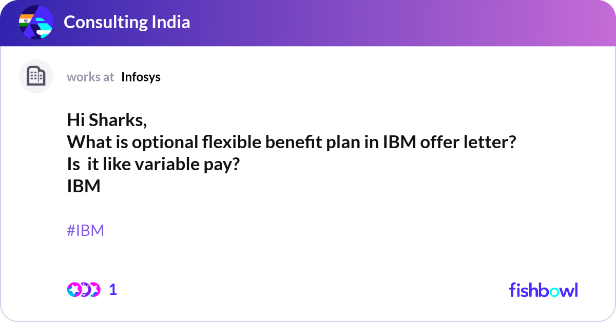 Hi Sharks, What is optional flexible benefit plan ... | Fishbowl