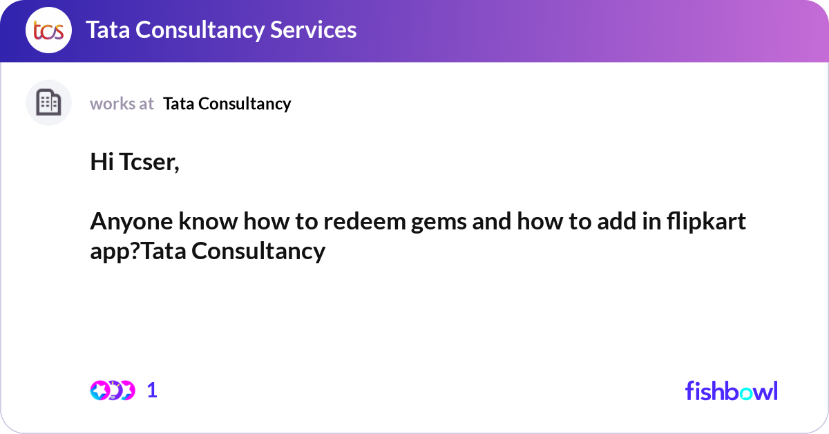 Hi Tcser, Anyone know how to redeem gems and how ... | Fishbowl