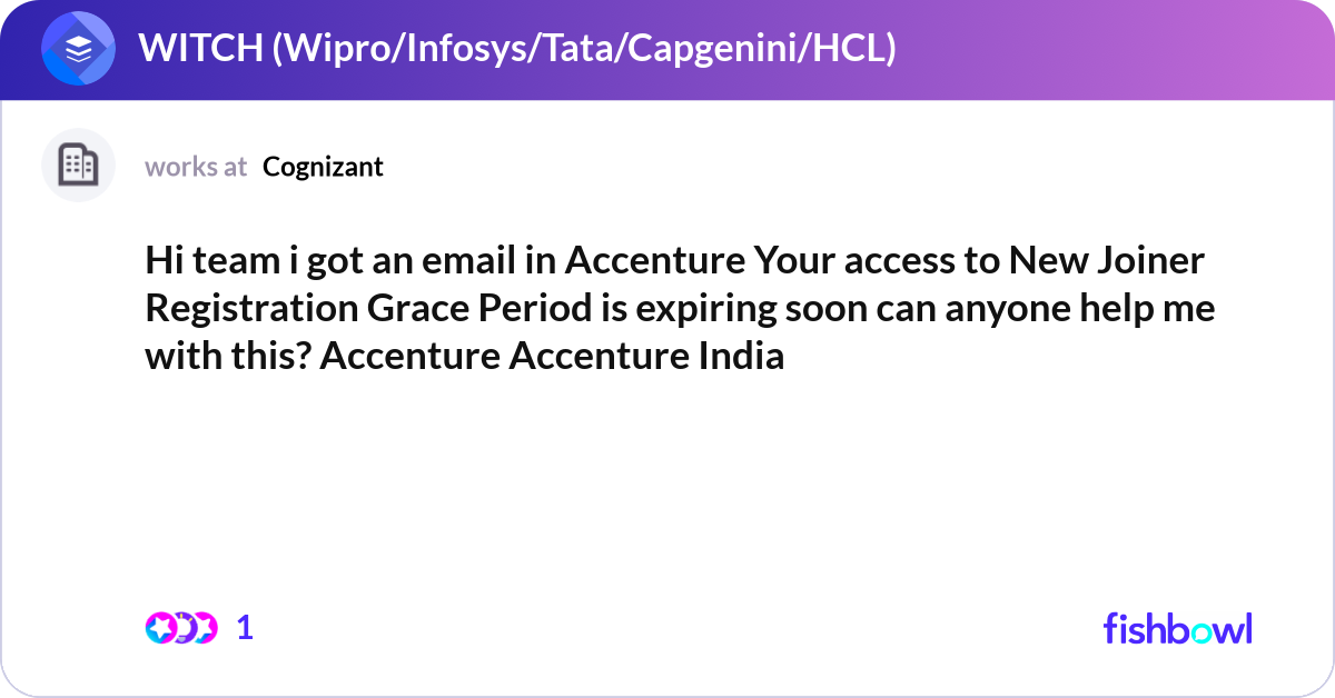 Hi team i got an email in Accenture Your access to... | Fishbowl