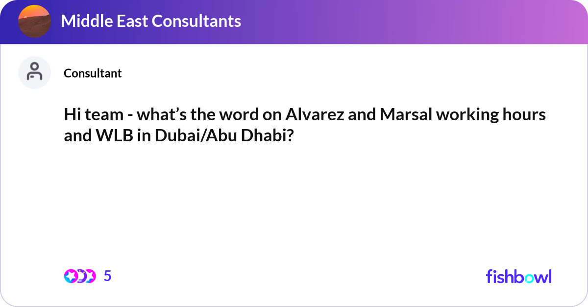 Hi team - what’s the word on Alvarez and Marsal wo... | Fishbowl