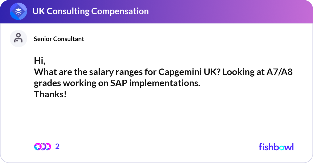 Hi, What are the salary ranges for Capgemini UK? L... | Fishbowl