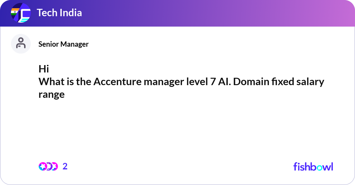 Hi What is the Accenture manager level 7 AI. Doma... | Fishbowl