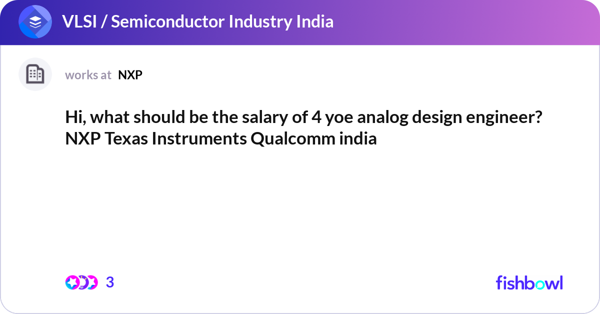 Hi, what should be the salary of 4 yoe analog desi... | Fishbowl