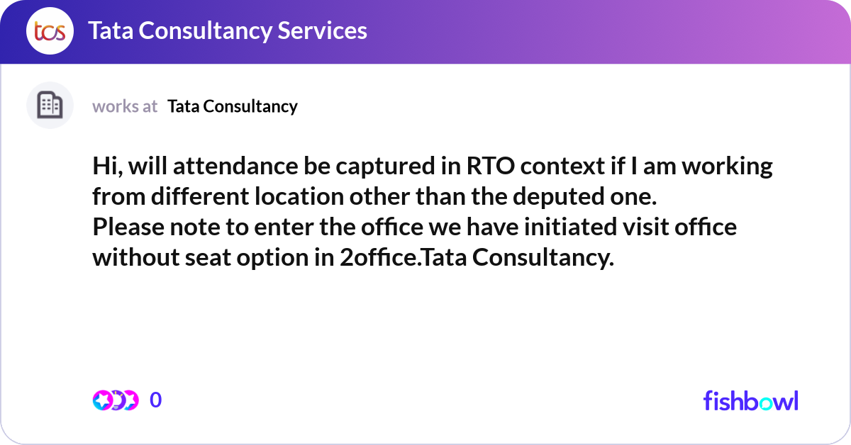 Hi, will attendance be captured in RTO context if ... | Fishbowl