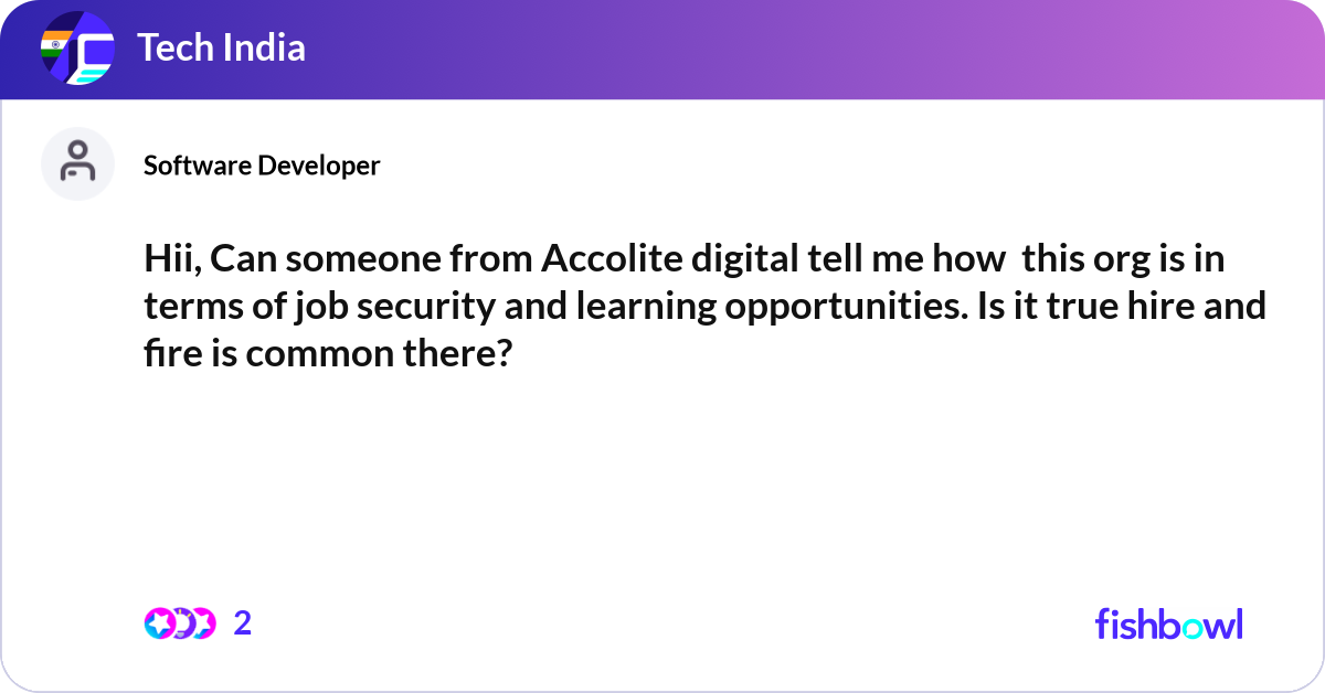 Hii, Can someone from Accolite digital tell me how... | Fishbowl