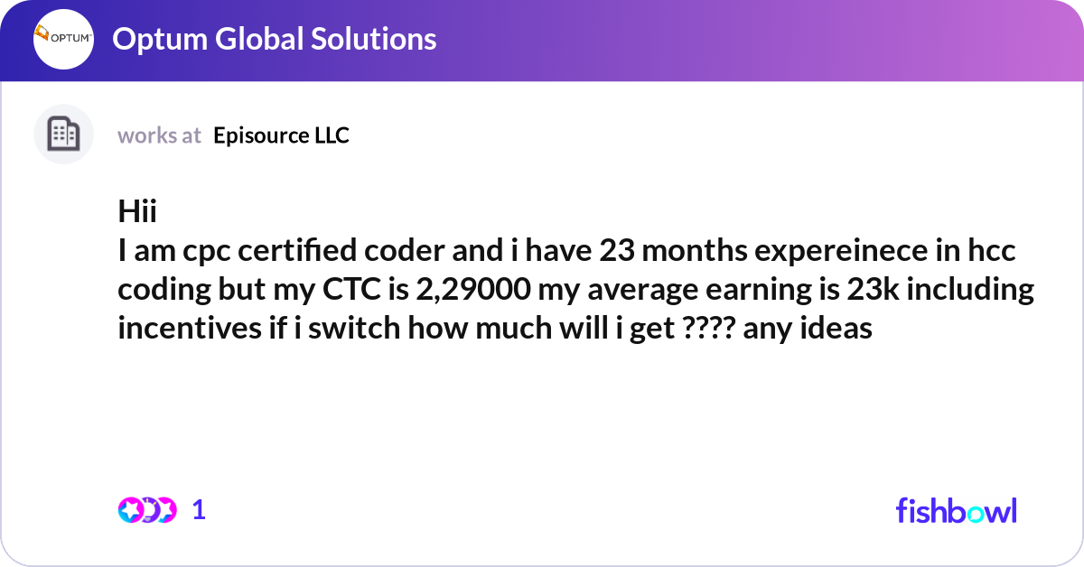 Hii I am cpc certified coder and i have 23 months... | Fishbowl