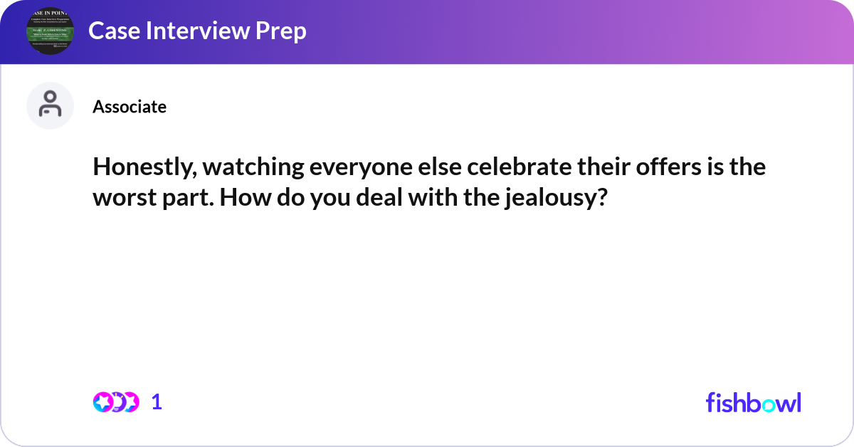 Honestly, watching everyone else celebrate their o... | Fishbowl