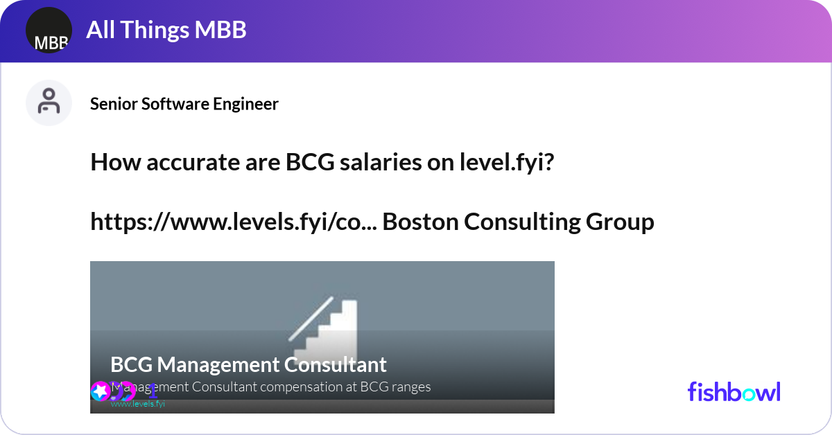 How accurate are BCG salaries on level.fyi? https... | Fishbowl