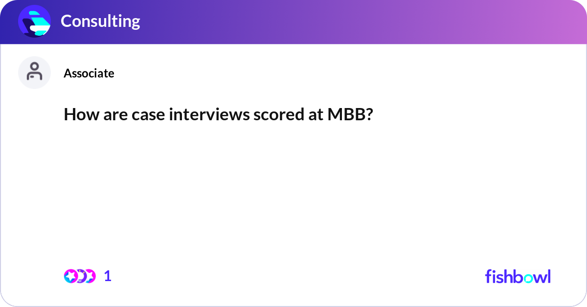 How are case interviews scored at MBB? | Fishbowl