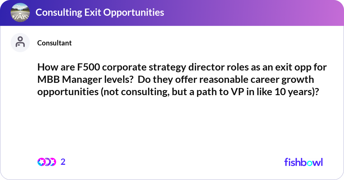How are F500 corporate strategy director roles as ... | Fishbowl