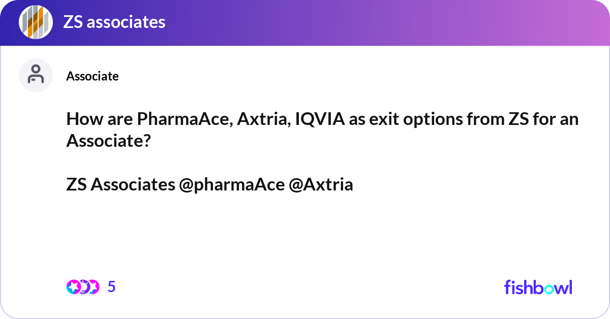 How are PharmaAce, Axtria, IQVIA as exit options f... | Fishbowl