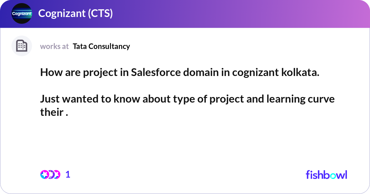 How are project in Salesforce domain in cognizant ... | Fishbowl