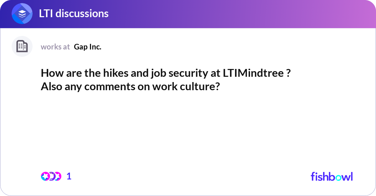 How are the hikes and job security at LTIMindtree ... | Fishbowl