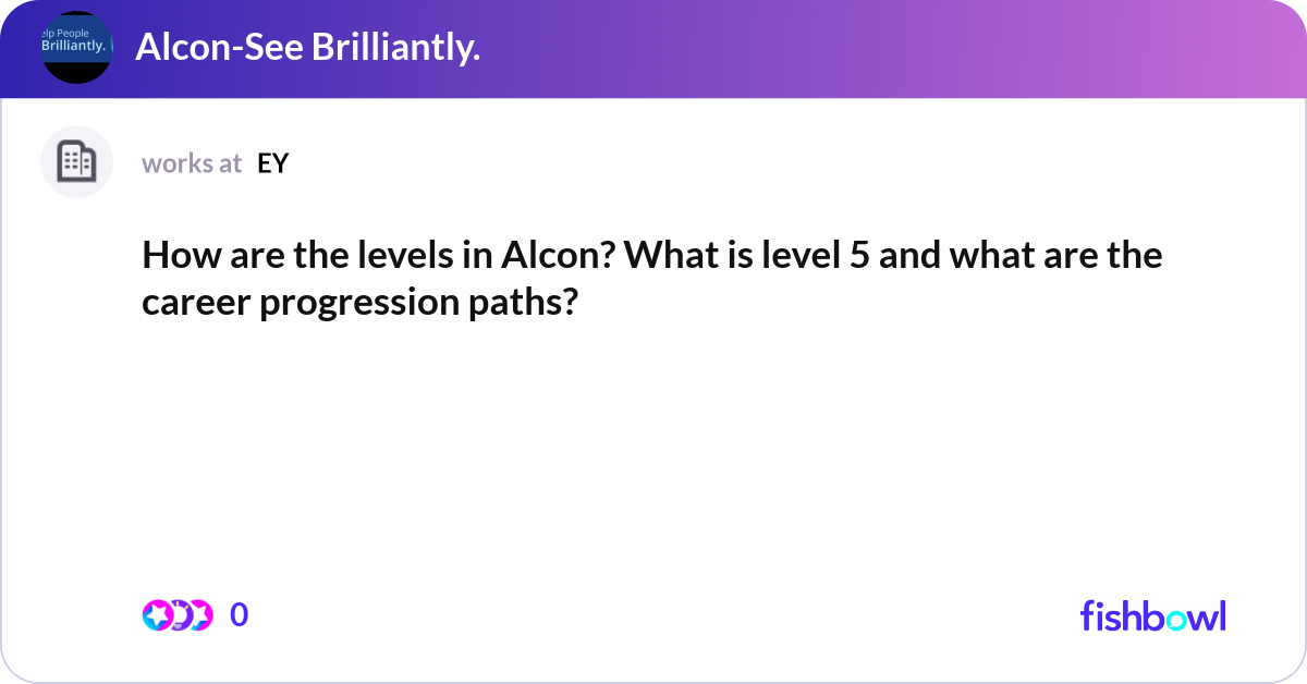 How are the levels in Alcon? What is level 5 and w... | Fishbowl