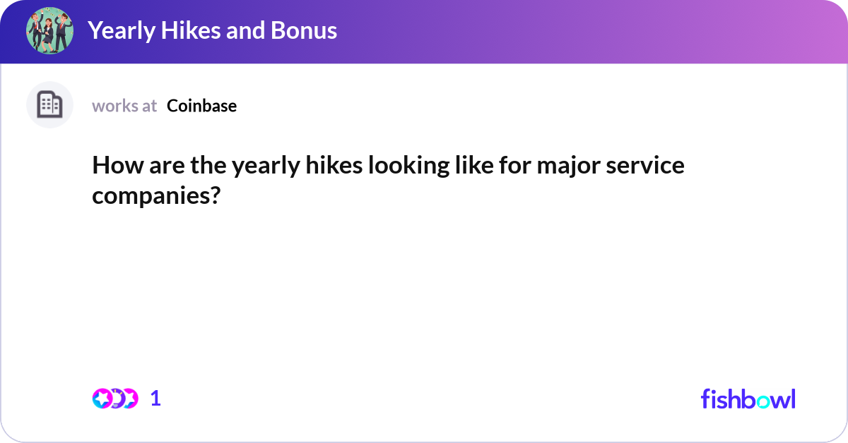 How are the yearly hikes looking like for major se... | Fishbowl